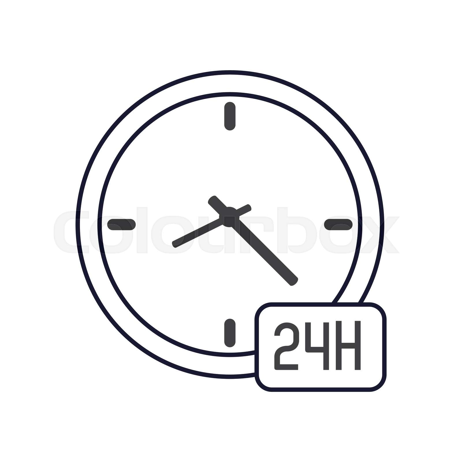 clock 24h icon | Stock vector | Colourbox