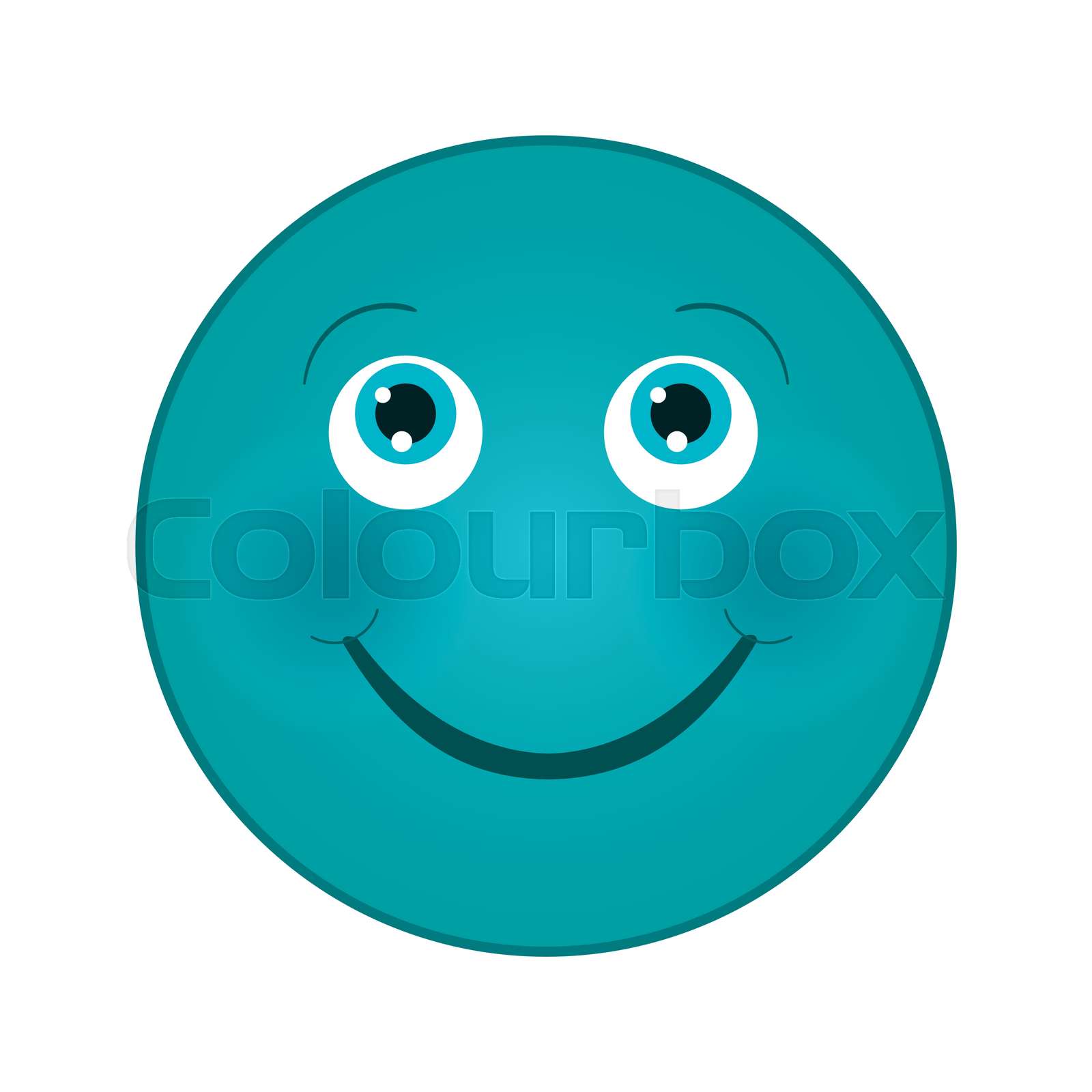 happy smirk emoticon icon | Stock vector | Colourbox