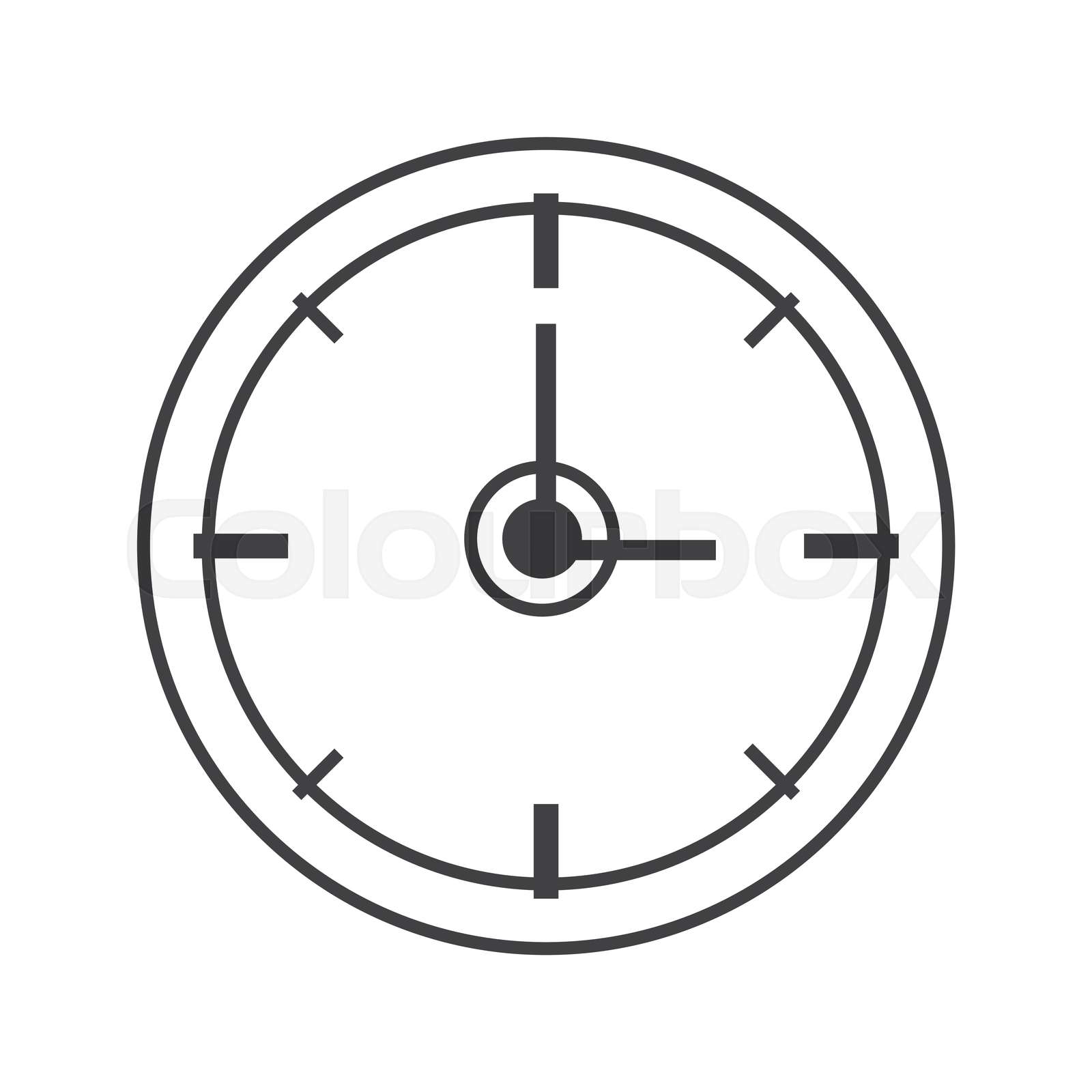 clock time silhouette design | Stock vector | Colourbox