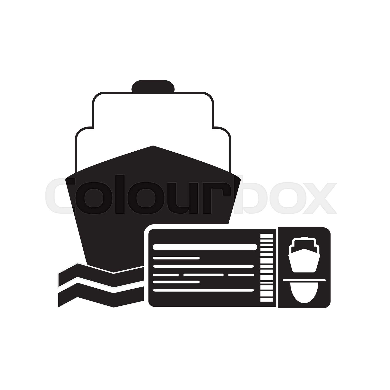 cruise ship and boarding pass icon | Stock vector | Colourbox
