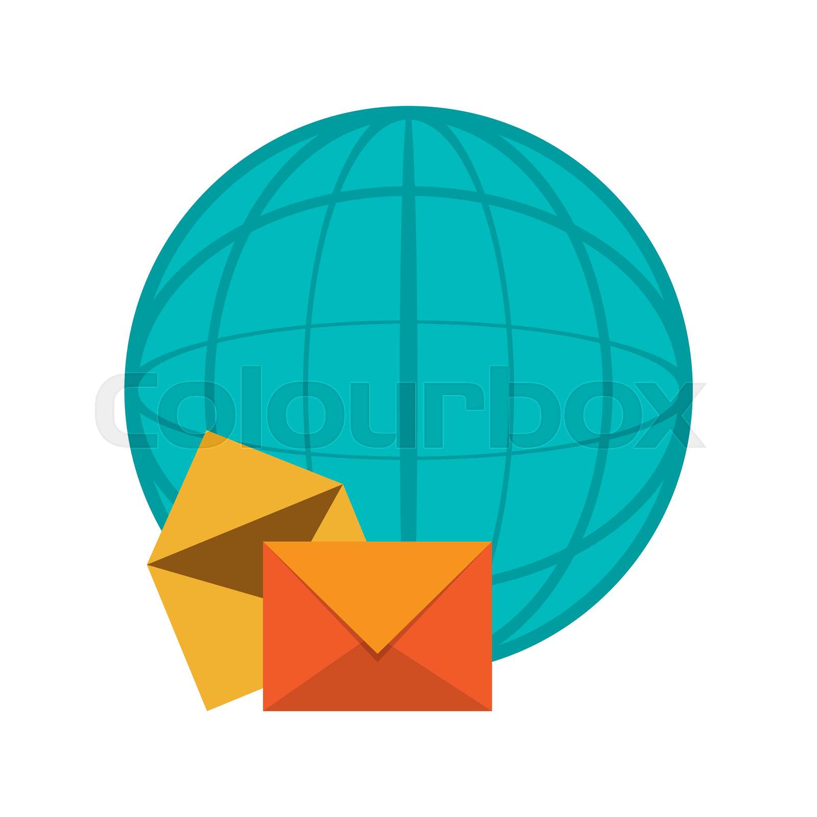 earth globe diagram and envelope icon | Stock vector | Colourbox