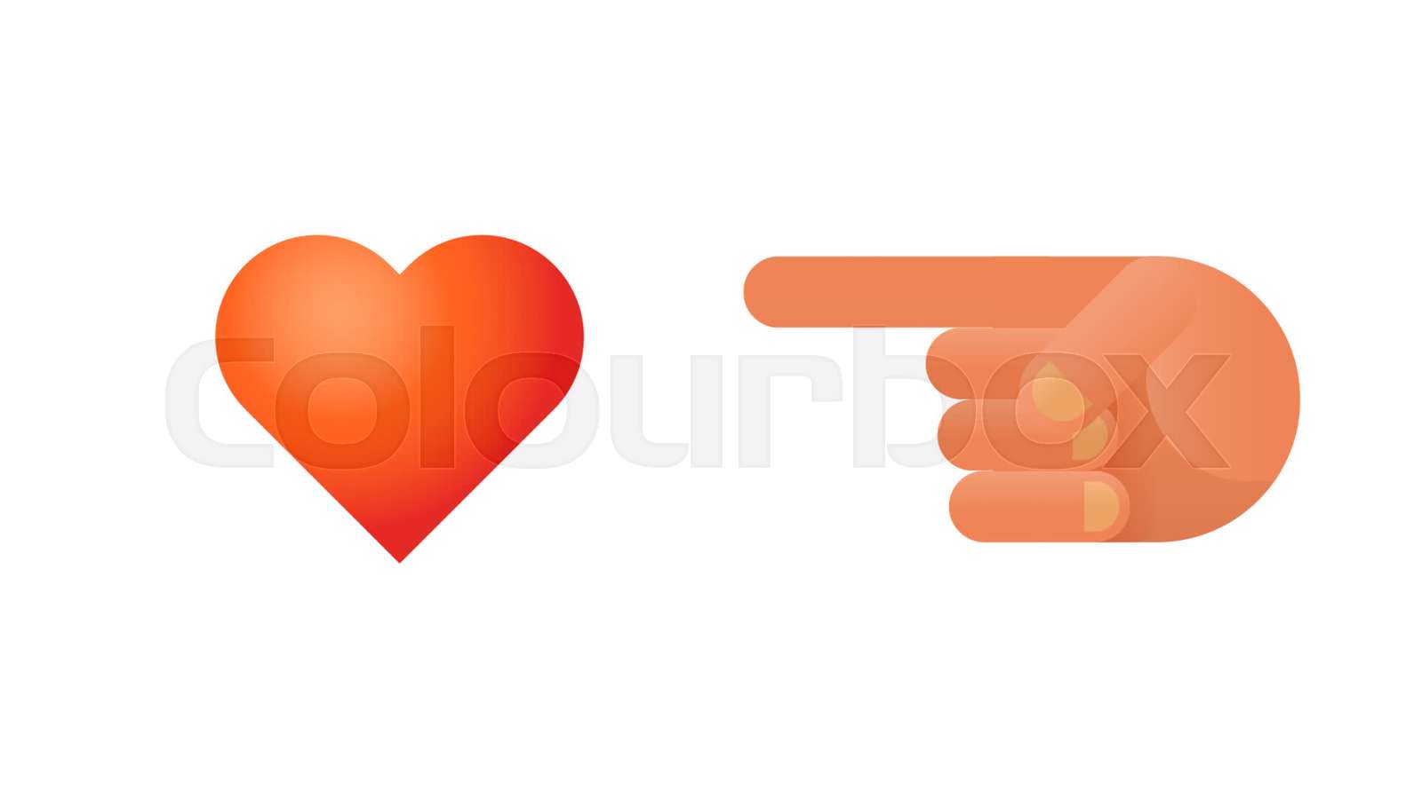 Heart and index finger. Animation social networks. Alpha channel ...