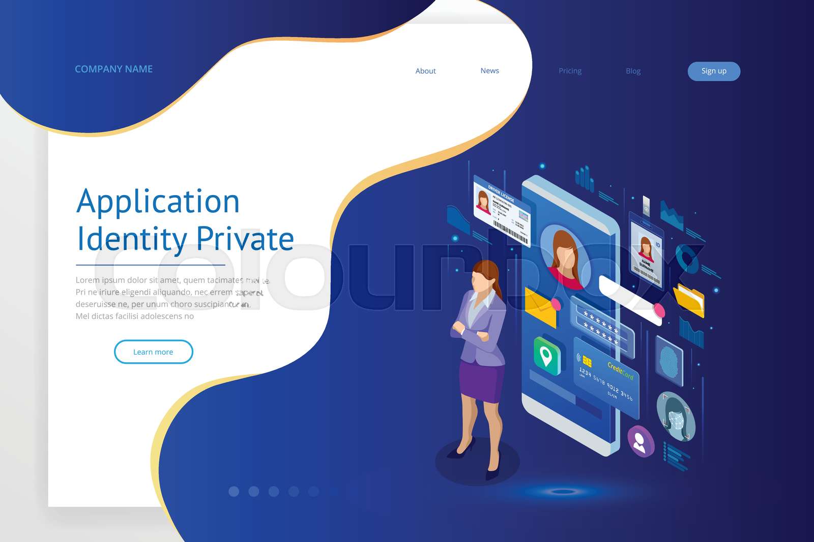 Isometric Personal Data Information App, Identity Private Concept ...