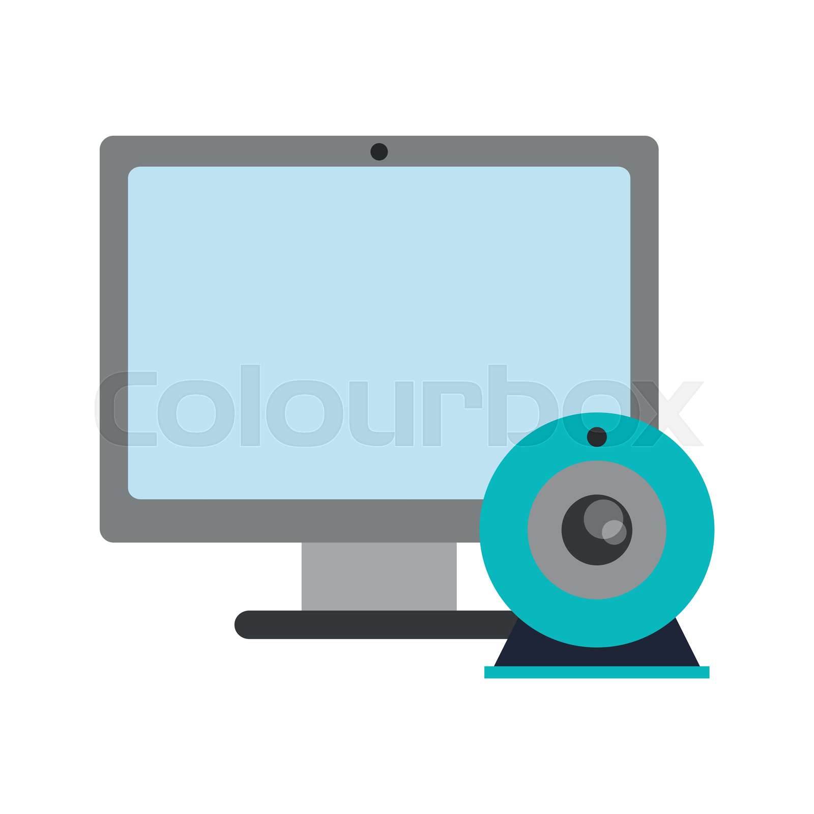 computer screen and webcam symbol | Stock vector | Colourbox