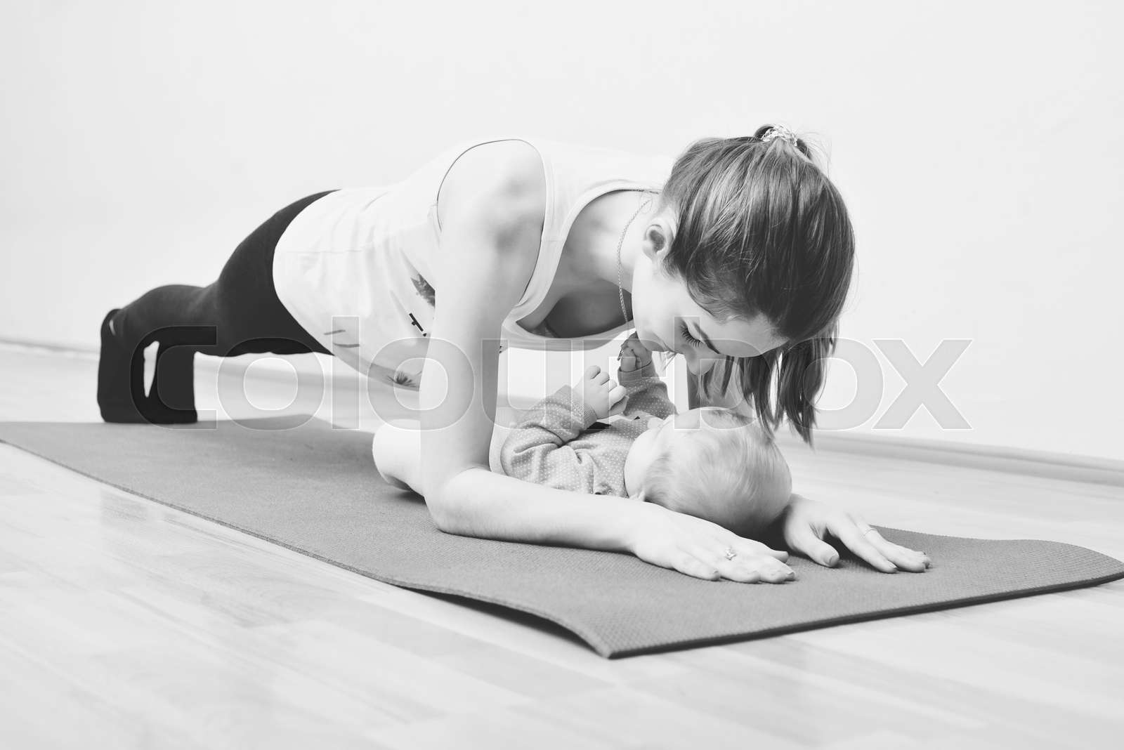 exercises with baby | Stock image | Colourbox