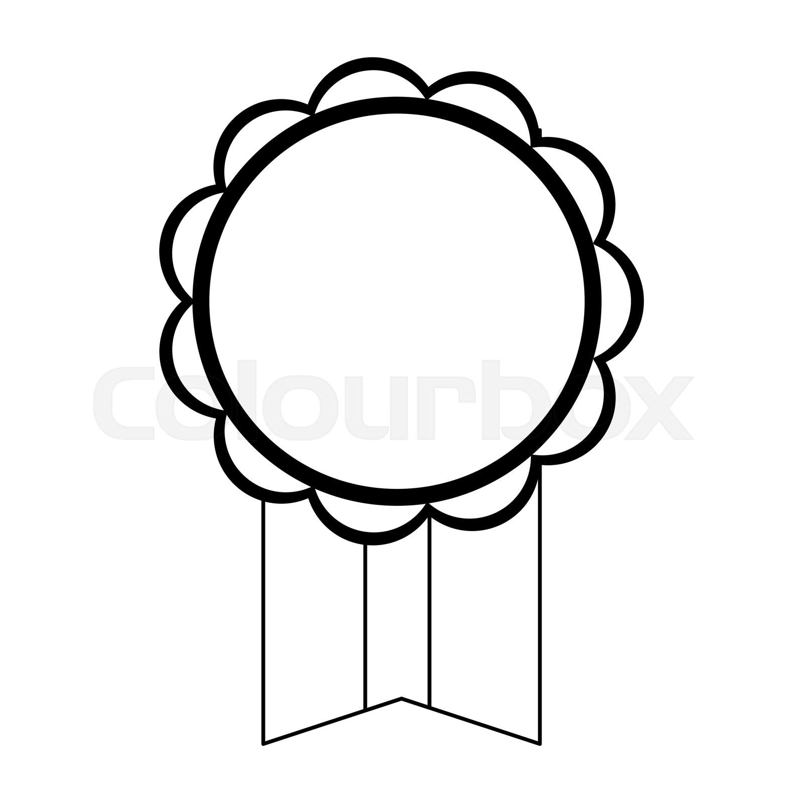 Award ribbon emblem symbol black and white | Stock vector | Colourbox