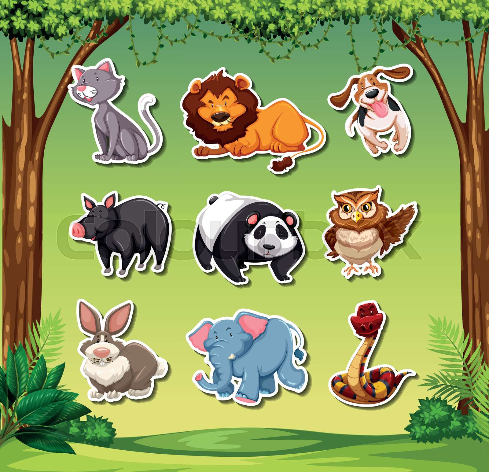 mærkat, sort, tegning | Stock vektor | Colourbox