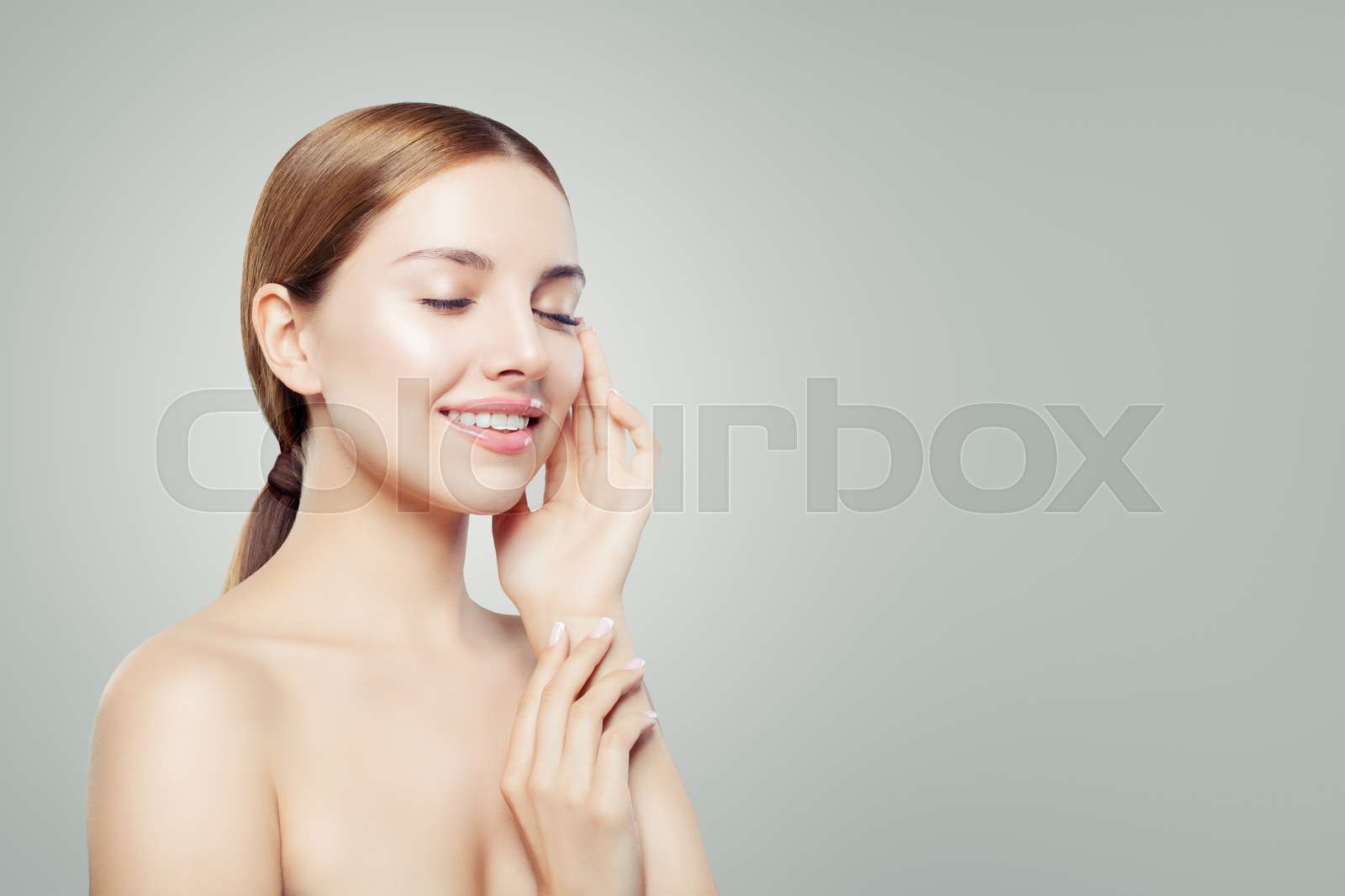 Young Perfect Girl Relaxing Beautiful Girl With Healthy Skin Eyes