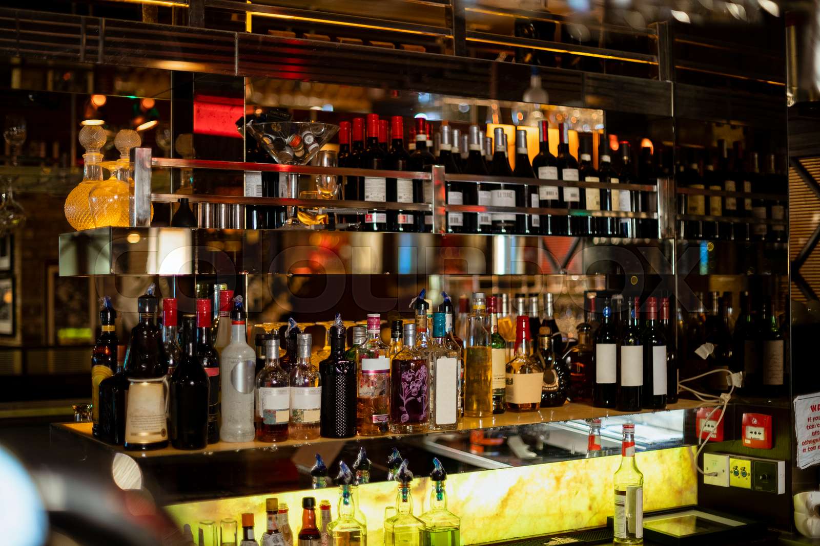 Alcohol Behind the Bar Counter | Stock image | Colourbox