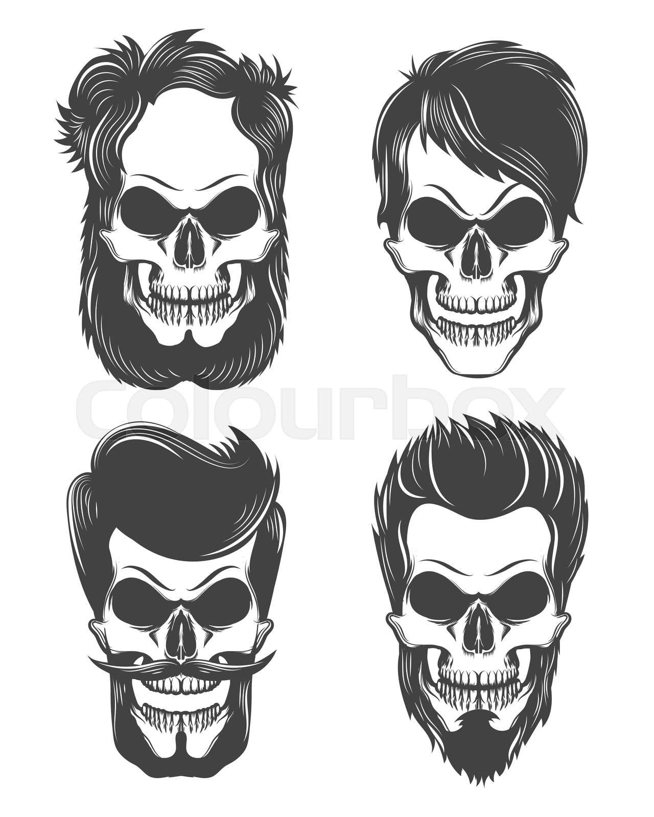 Different Skull Character Set | Stock vector | Colourbox