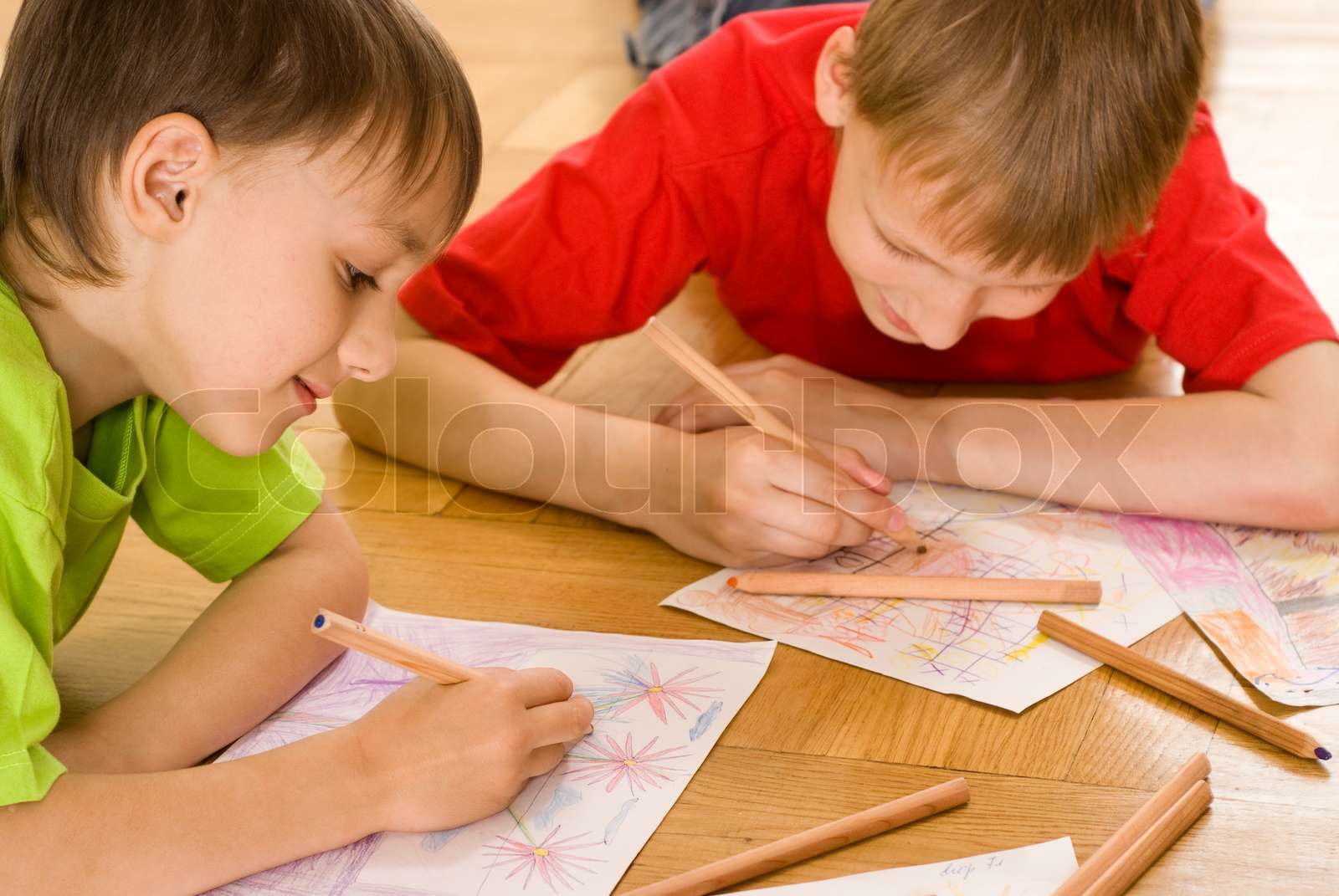 two brothersdraw | Stock image | Colourbox