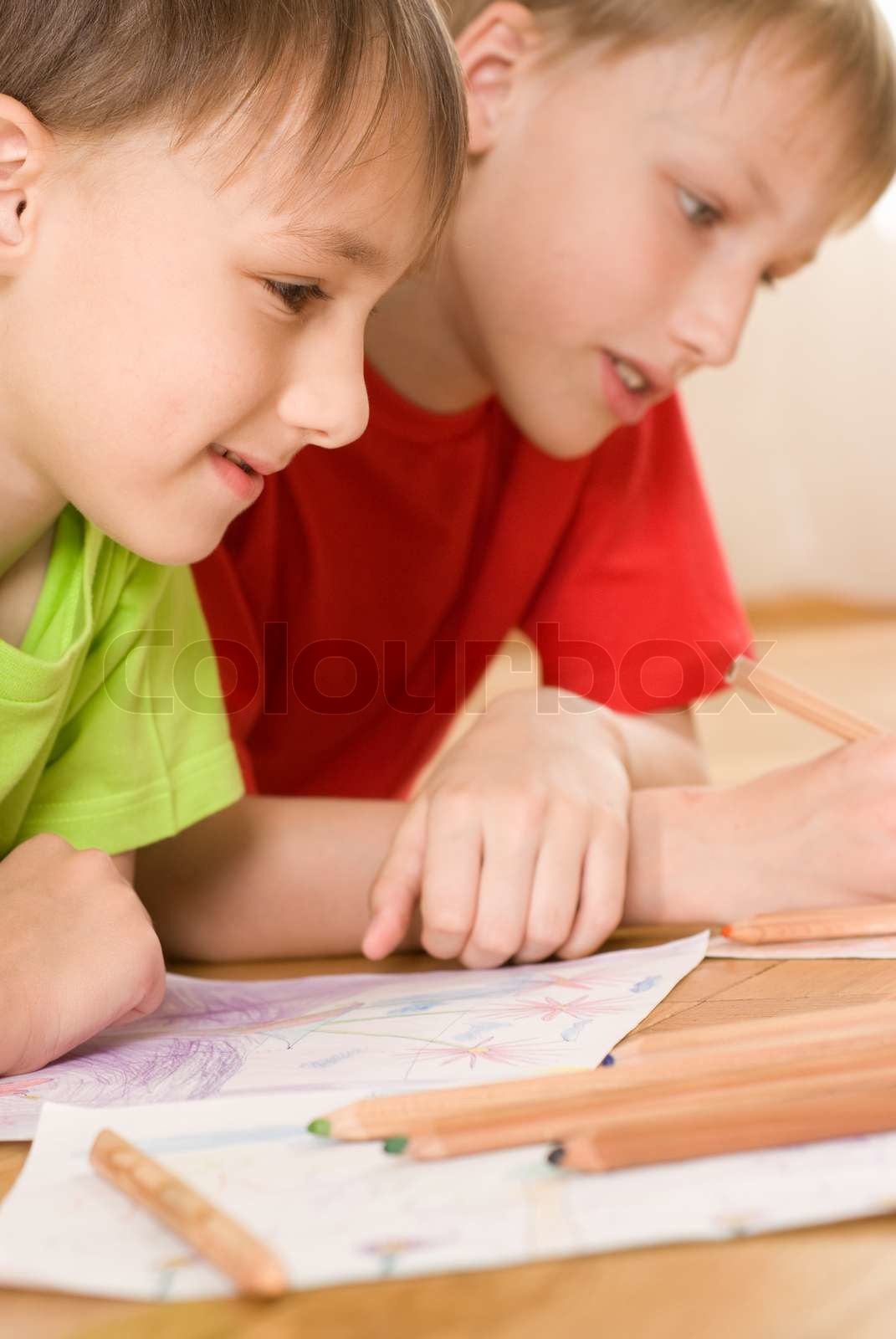 two brothersdraw | Stock image | Colourbox