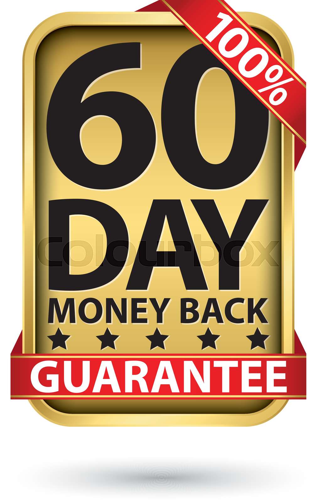 60 day 100% money back guarantee golden sign, vector illustration ...