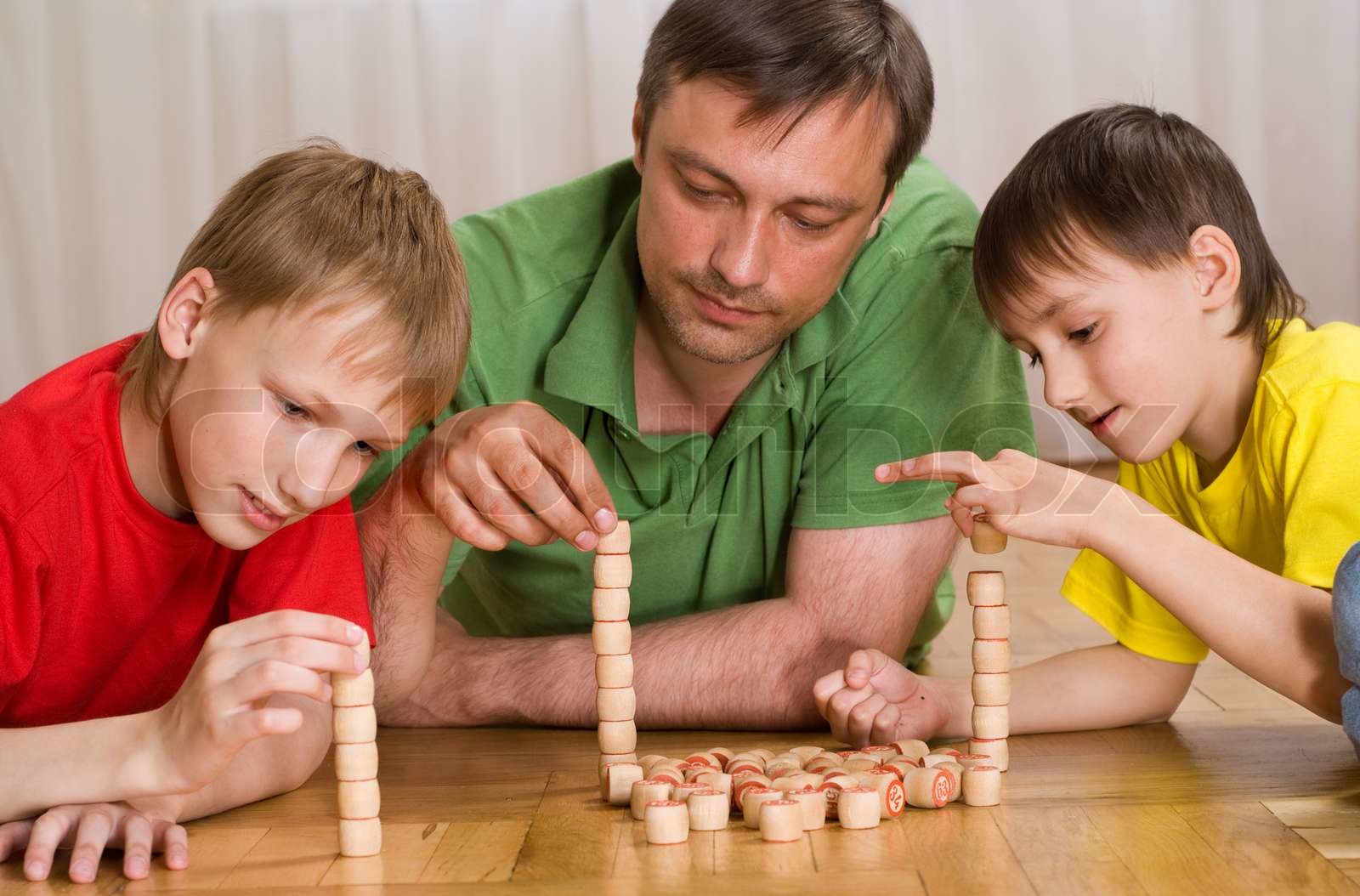 happy father with children playing | Stock image | Colourbox