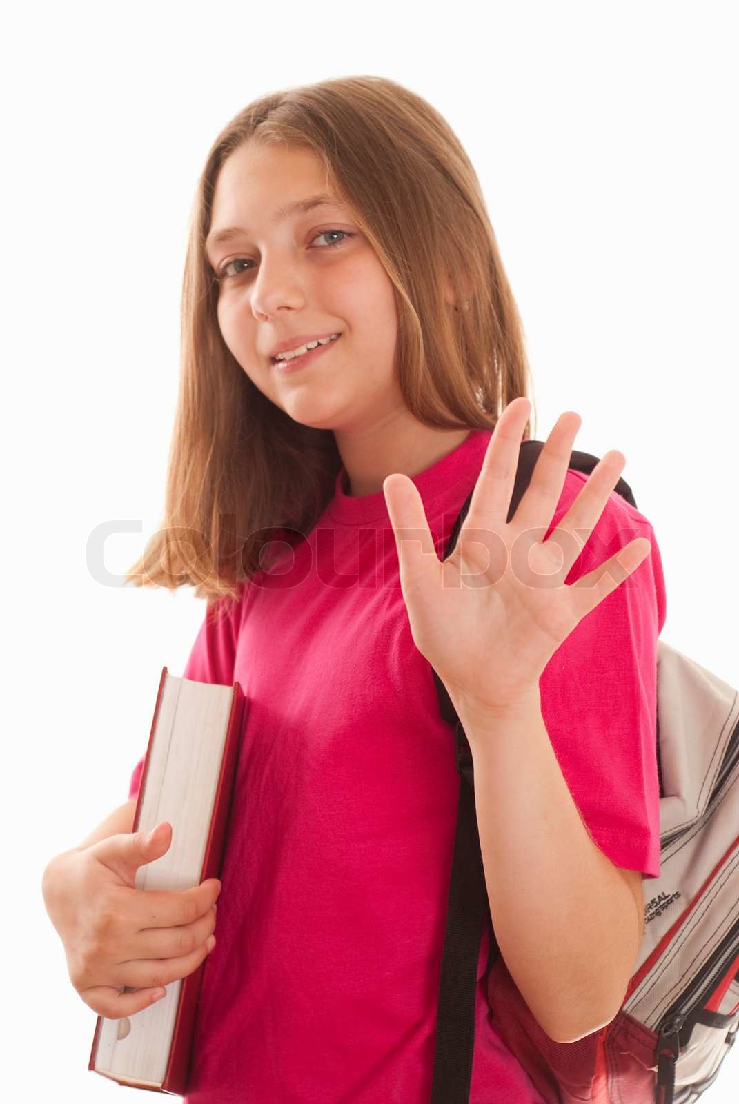 happy girl stand | Stock image | Colourbox