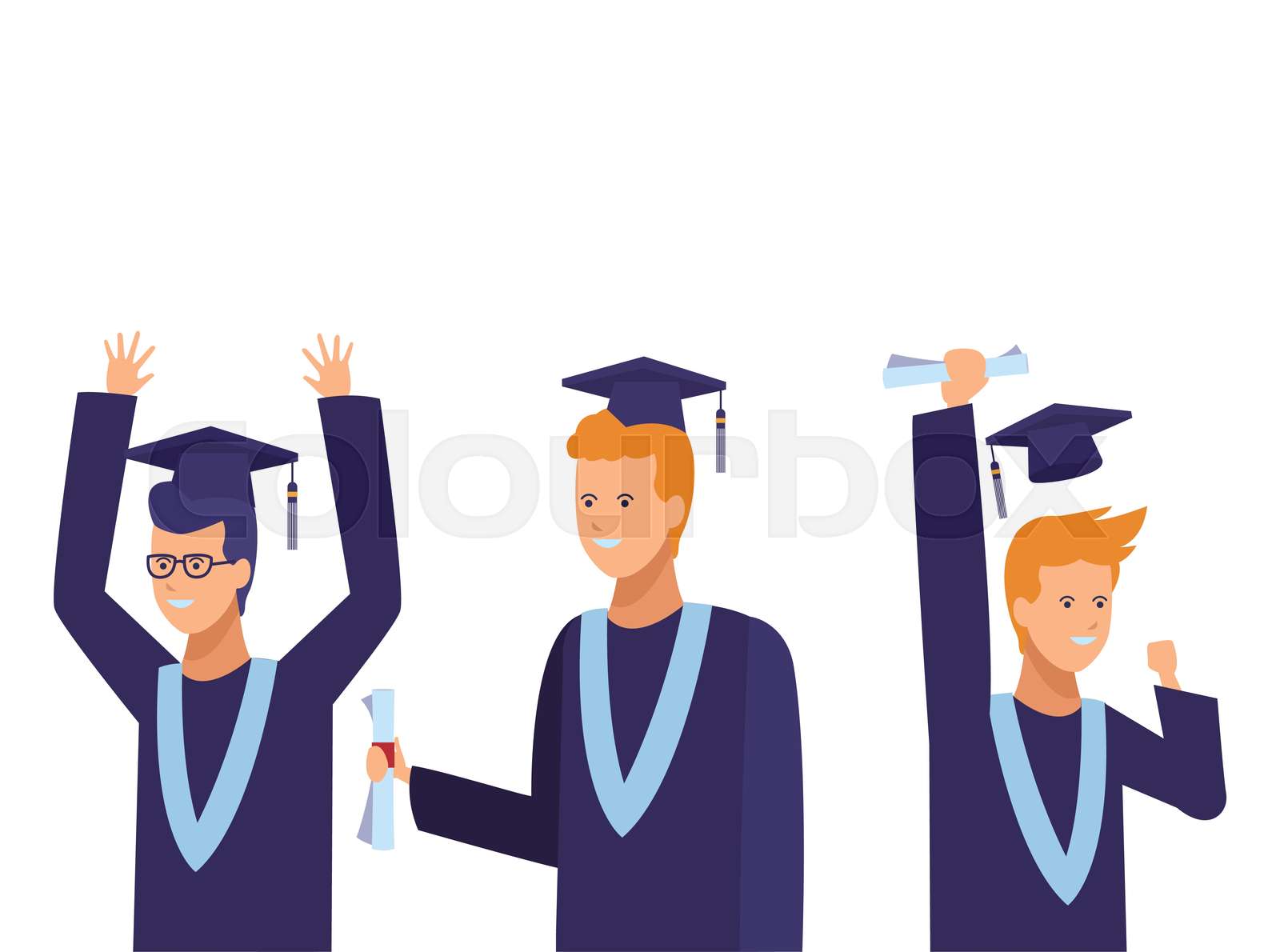 Students graduation ceremony | Stock vector | Colourbox