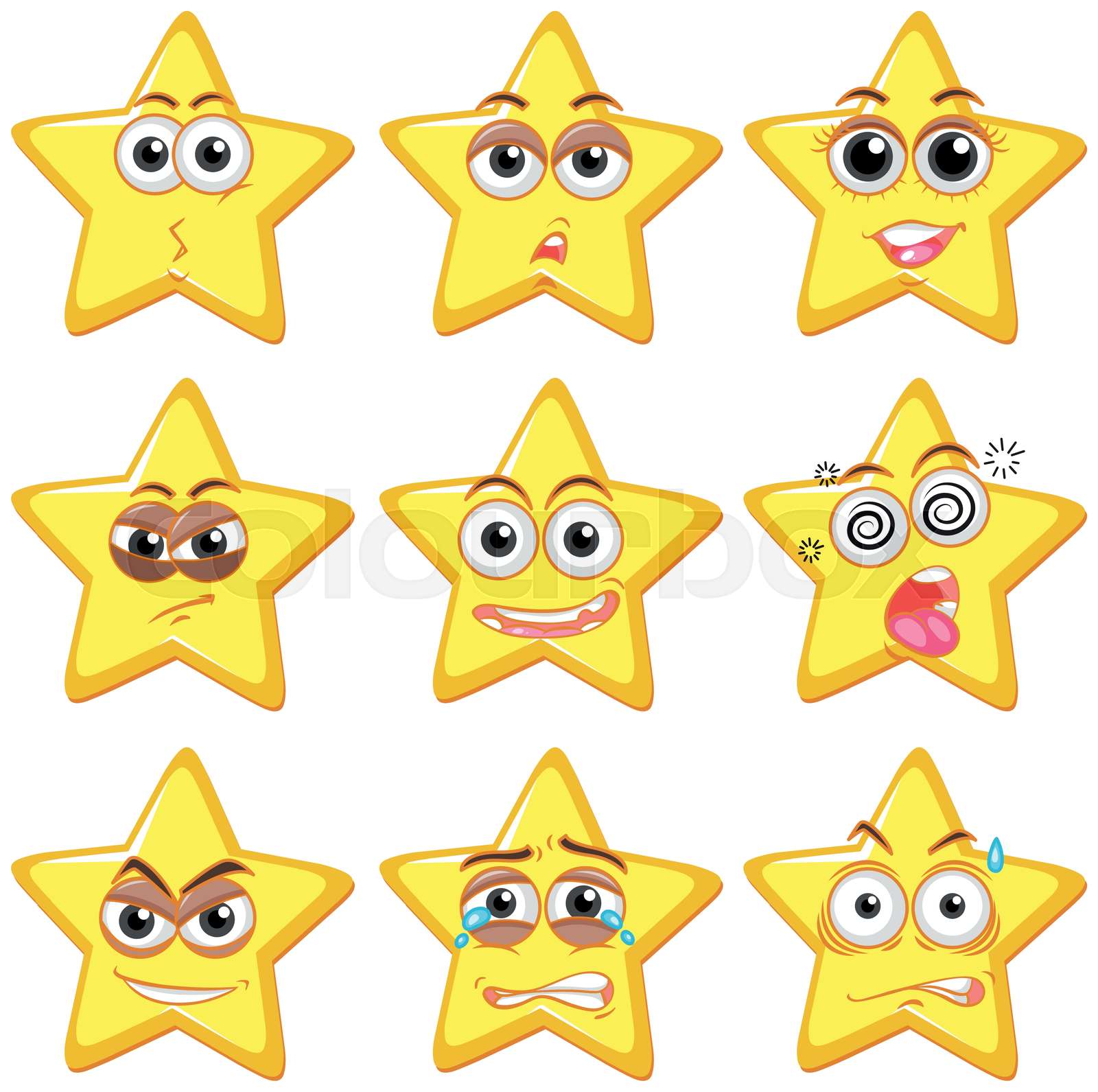 smiley, sterne, augen | Stock-Vektor | Colourbox