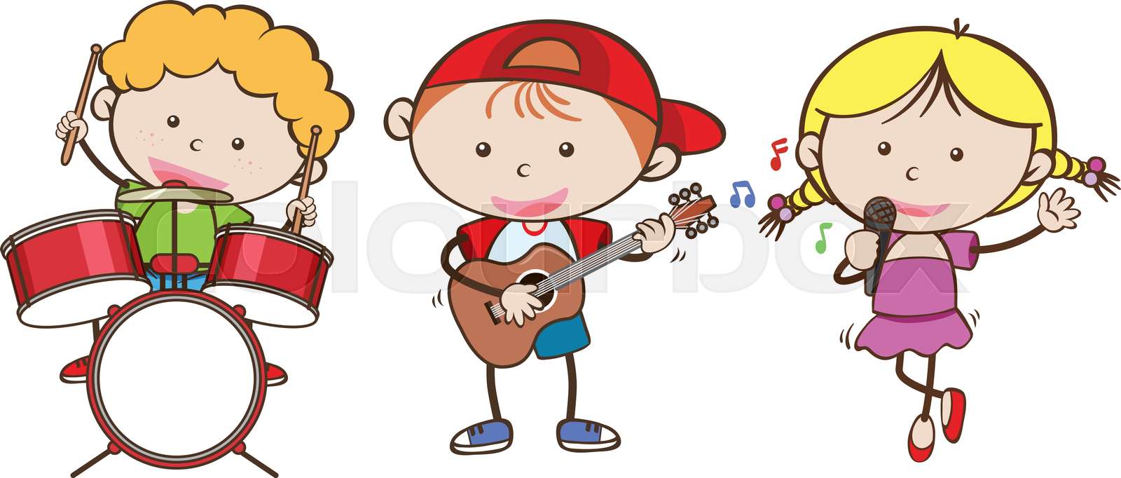 Children Playing Instruments Clipart