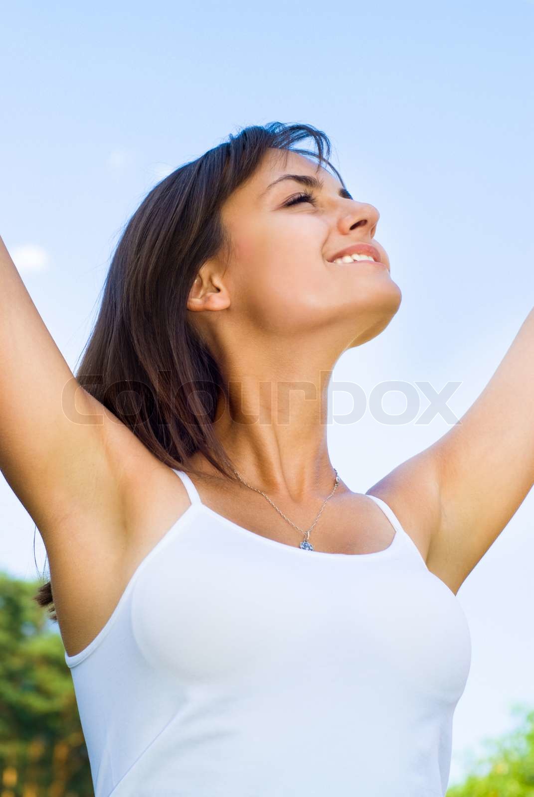 happy girl standing | Stock image | Colourbox