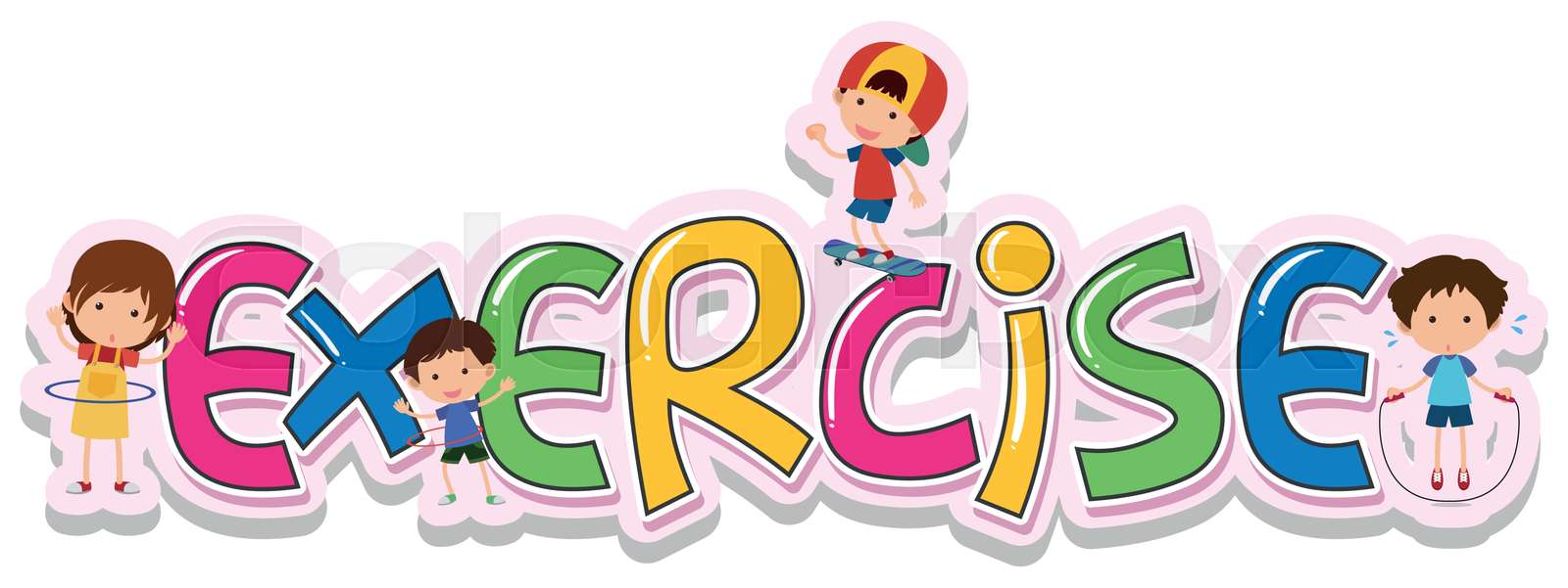 Font design for word exercise | Stock vector | Colourbox