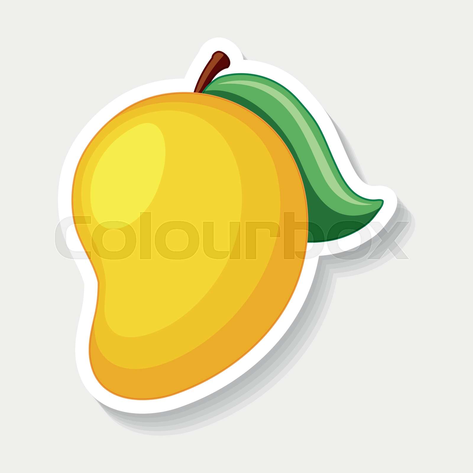 Sticker template for yellow mango | Stock vector | Colourbox