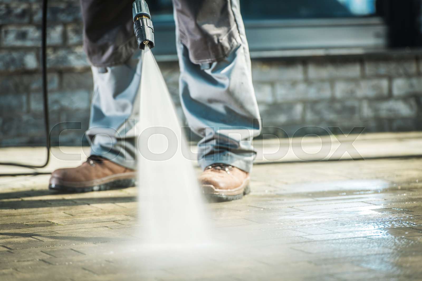 Using Pressure Washer | Stock image | Colourbox