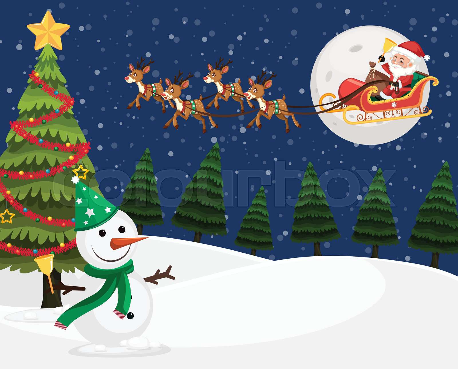 Vinter Jul Aften Stock Vektor Colourbox