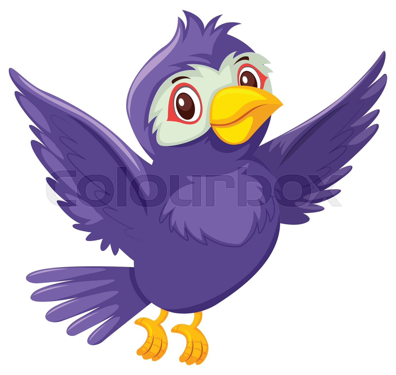 A cute purple bird | Stock vector | Colourbox
