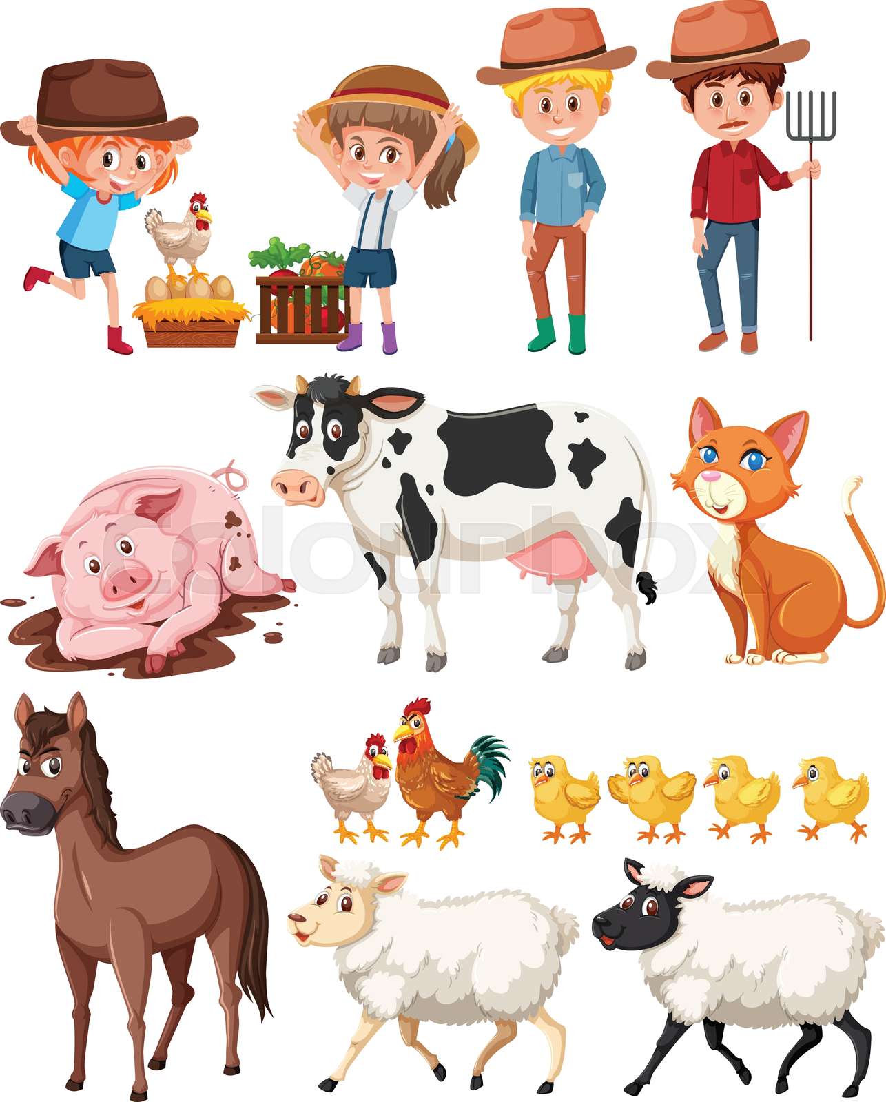 bauer, schwein, symbol | Stock-Vektor | Colourbox