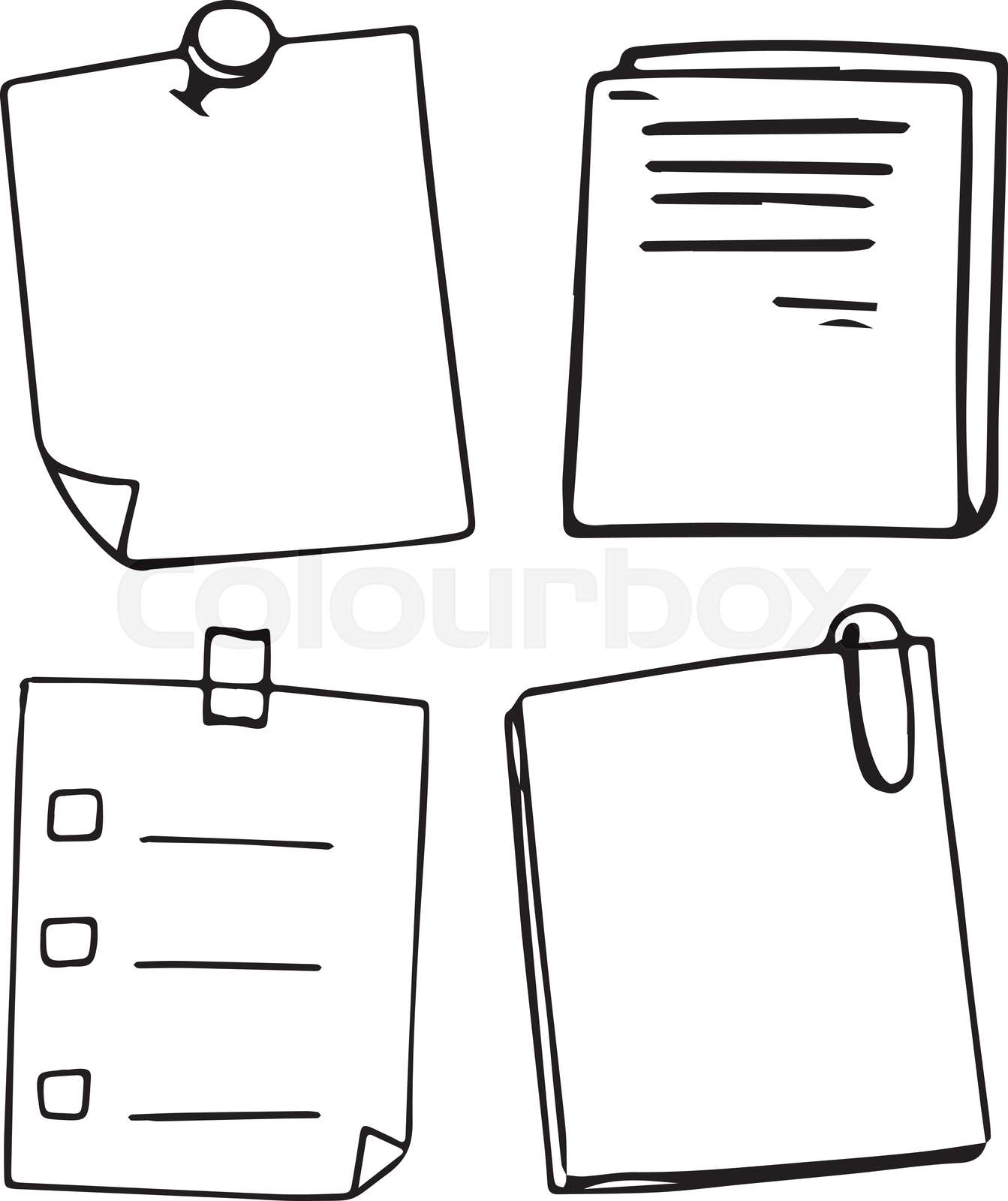 A Set of Doodle Note | Stock vector | Colourbox