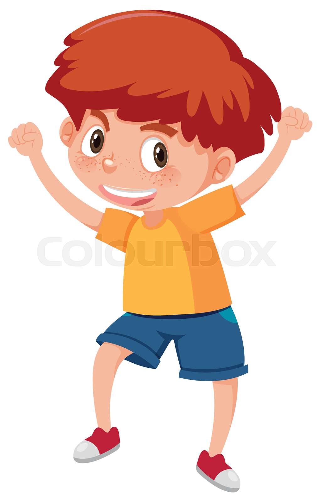 Young happy red haired boy | Stock vector | Colourbox