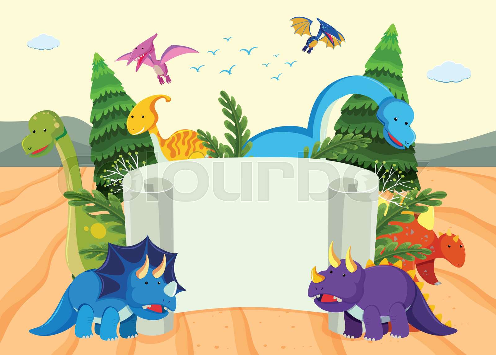 A dinosaur banner template | Stock vector | Colourbox