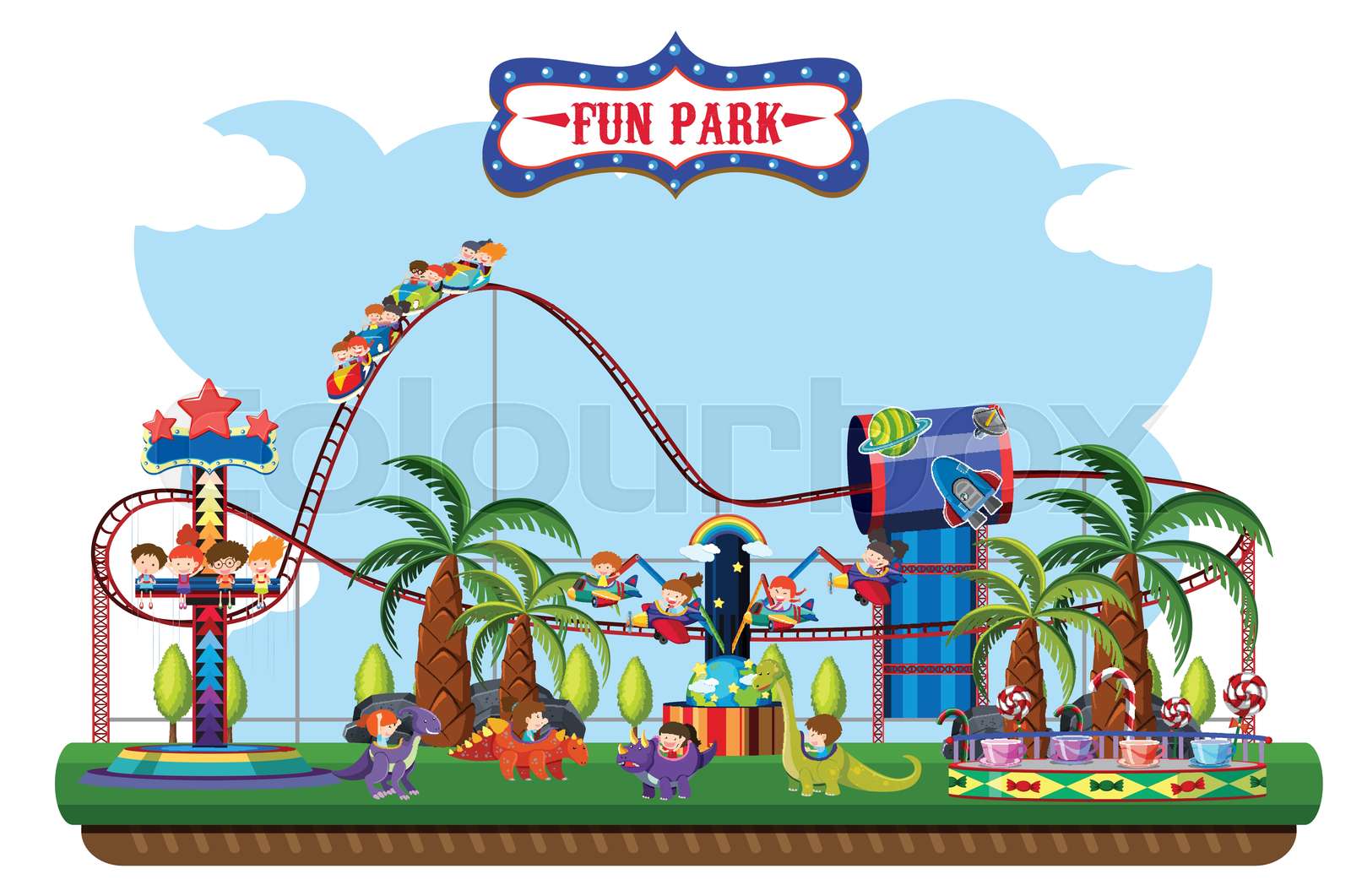 A map of fun park | Stock vector | Colourbox