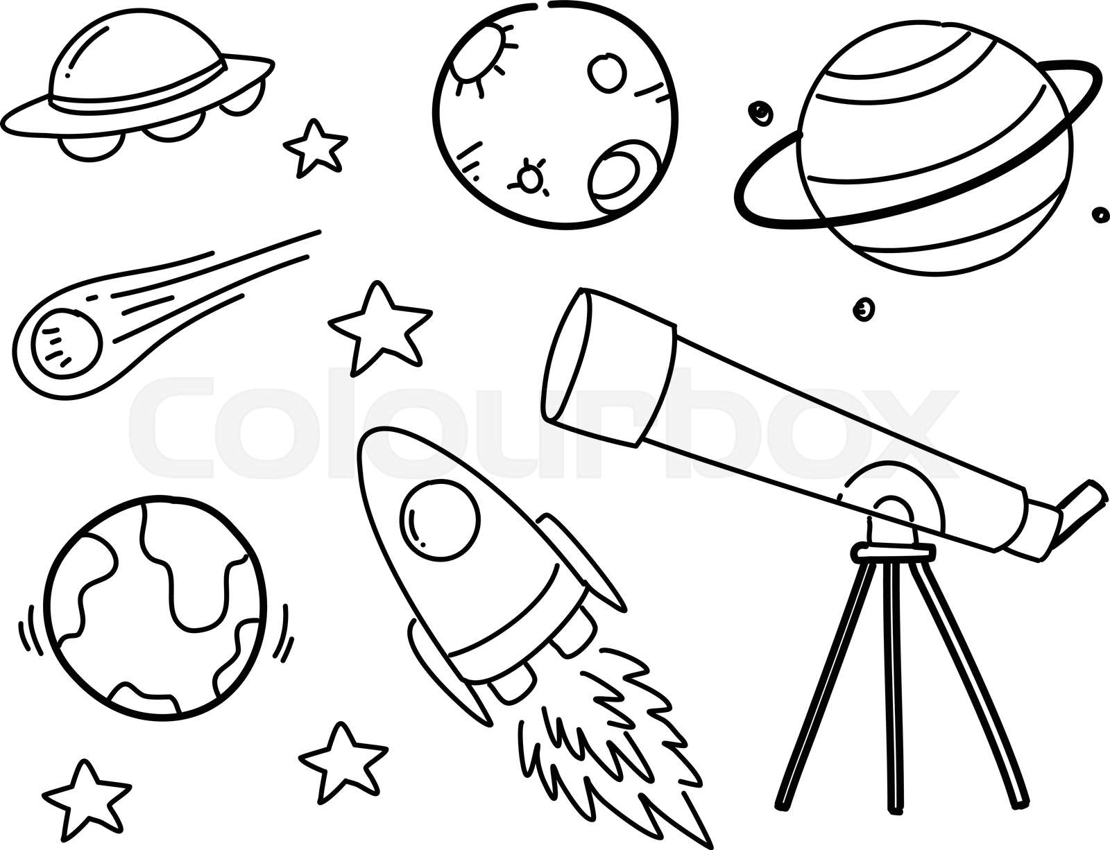 Set of space doodles | Stock vector | Colourbox