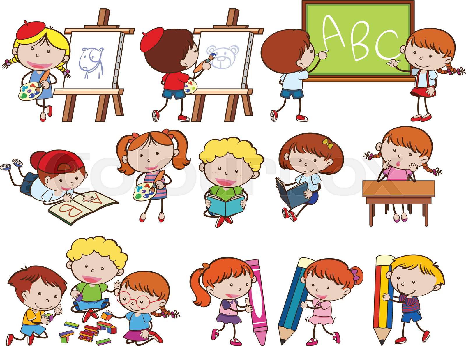 schule, lernen, kindheit | Stock-Vektor | Colourbox