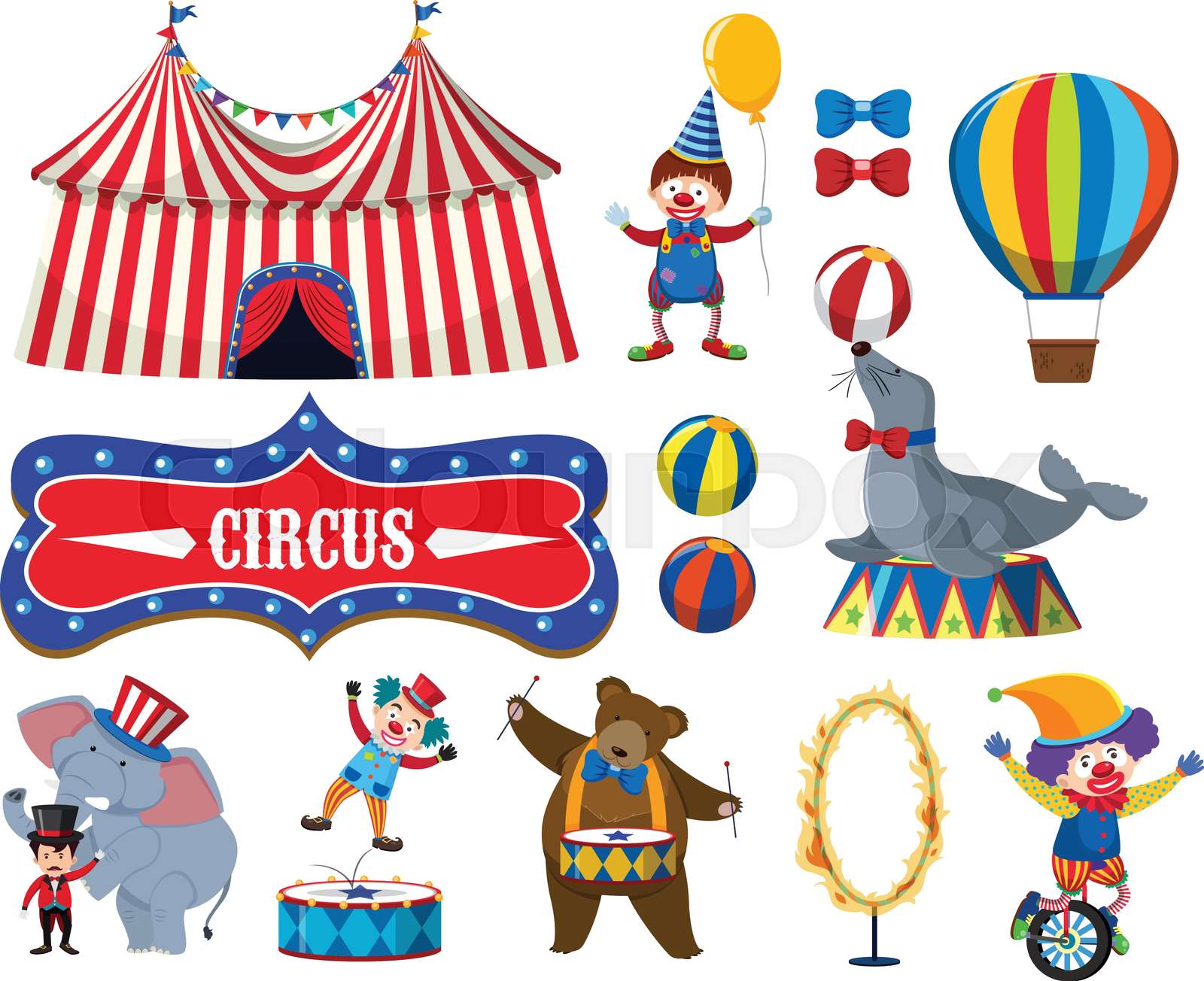 Set of various circus objects | Stock vector | Colourbox