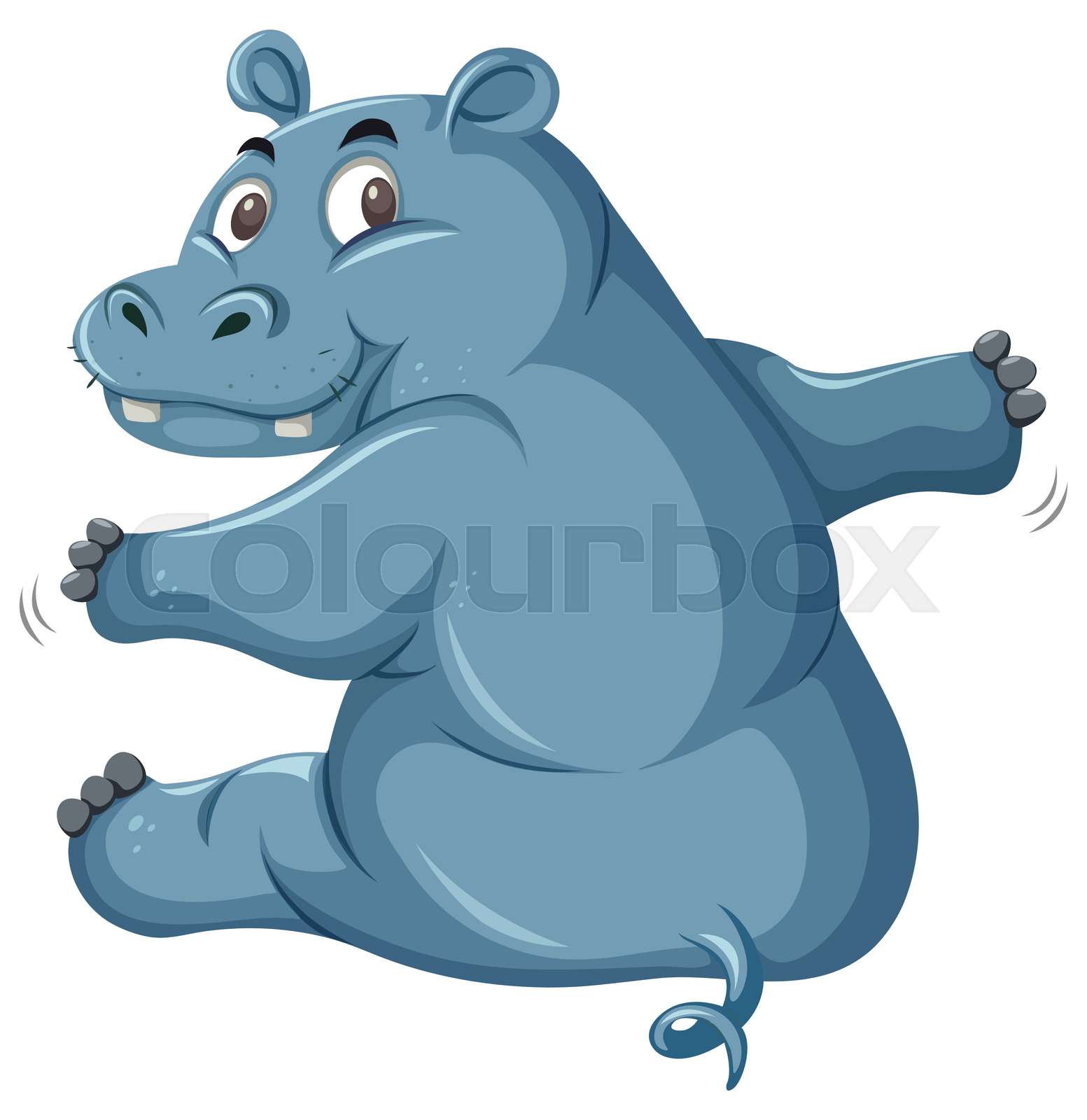 flodhest, morsom, kunst | Stock vektor | Colourbox