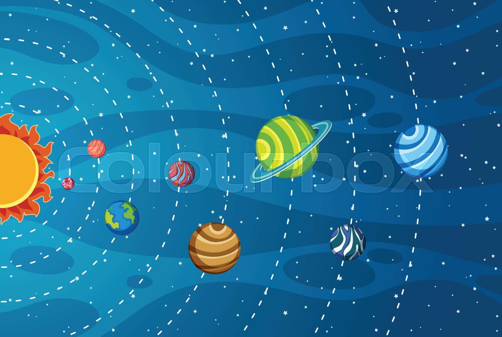 Solar system in space | Stock vector | Colourbox