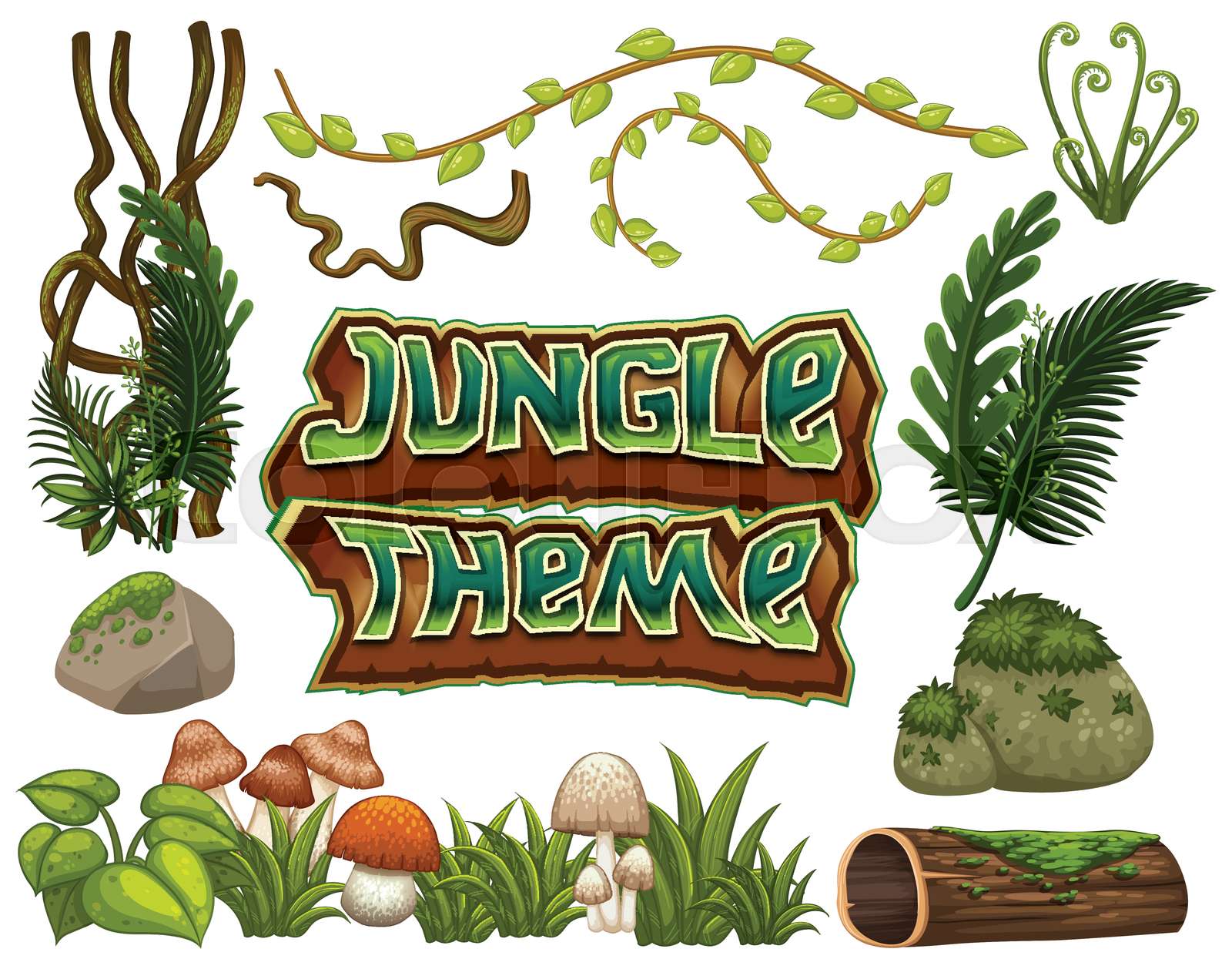 Set of jungle element | Stock vector | Colourbox