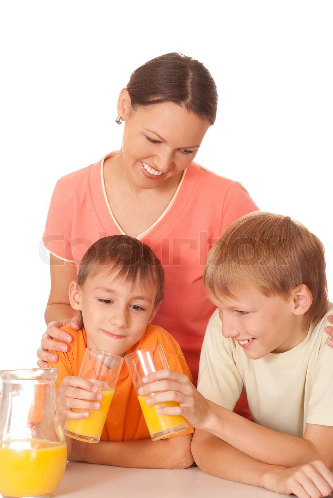 two brothers and mother | Stock image | Colourbox