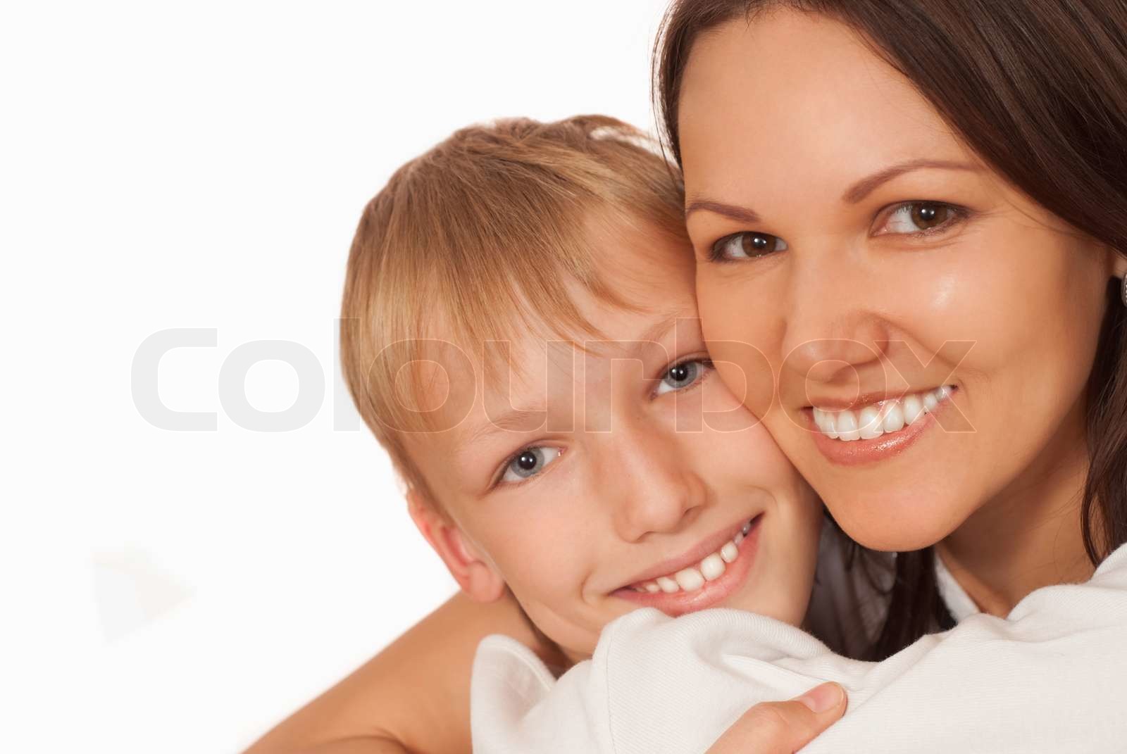 nice mom holding her smiling son | Stock image | Colourbox