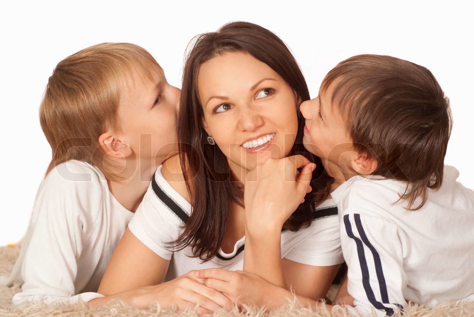 mom and her two boys | Stock image | Colourbox