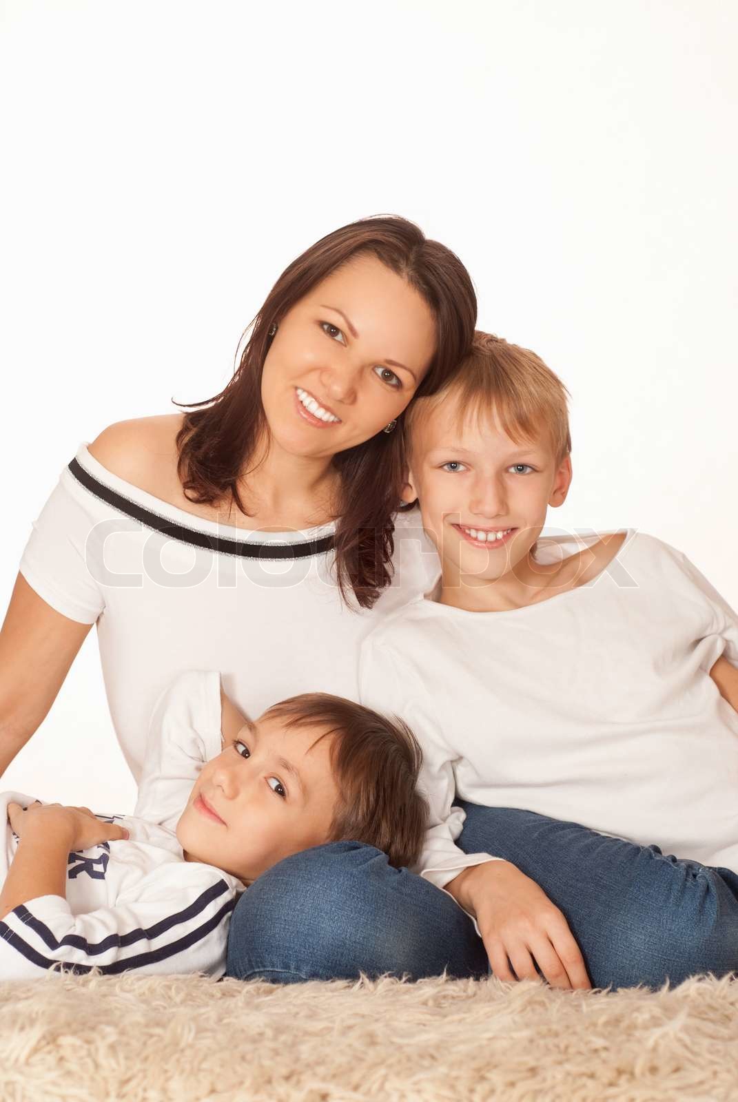 mom with her two boys | Stock image | Colourbox