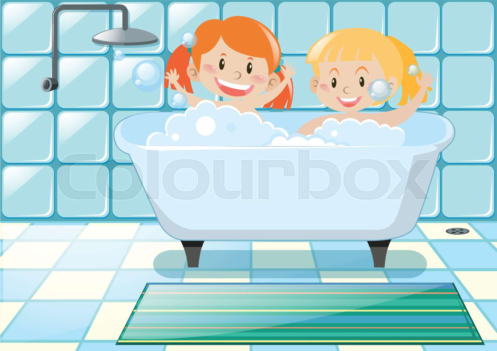 Taking A Bubble Bath Clipart