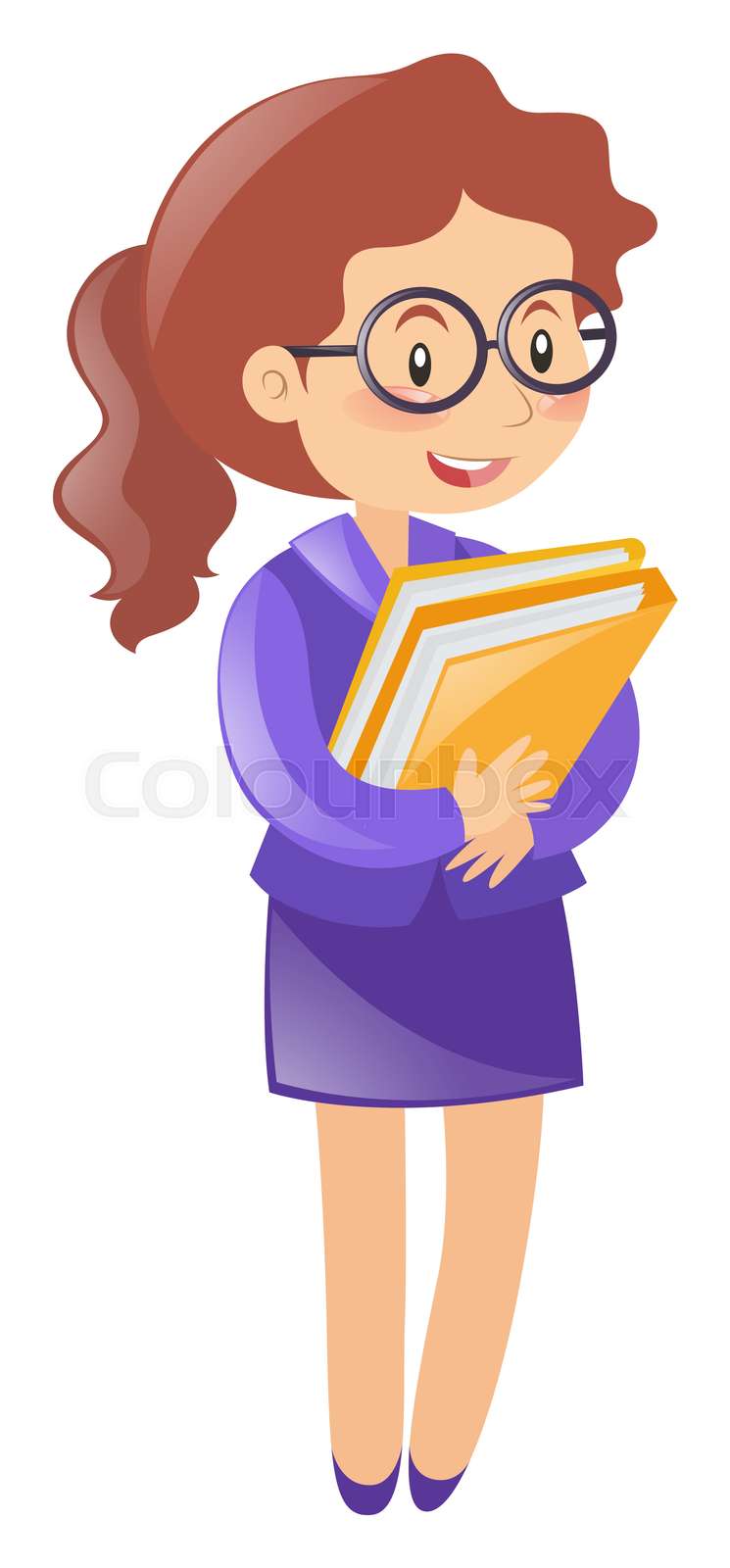 Teacher holding two folders | Stock vector | Colourbox