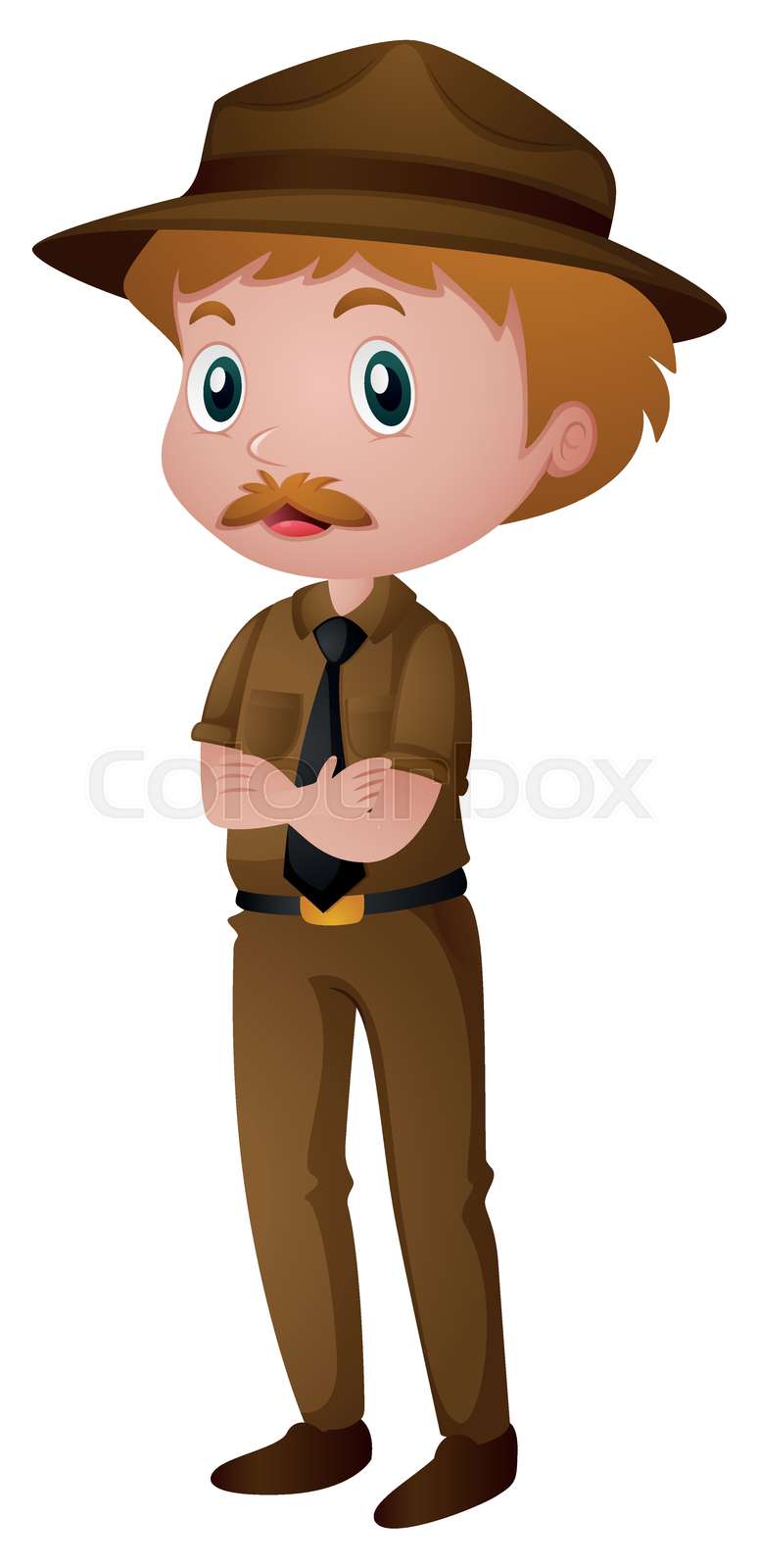 Man in park ranger costume | Stock vector | Colourbox