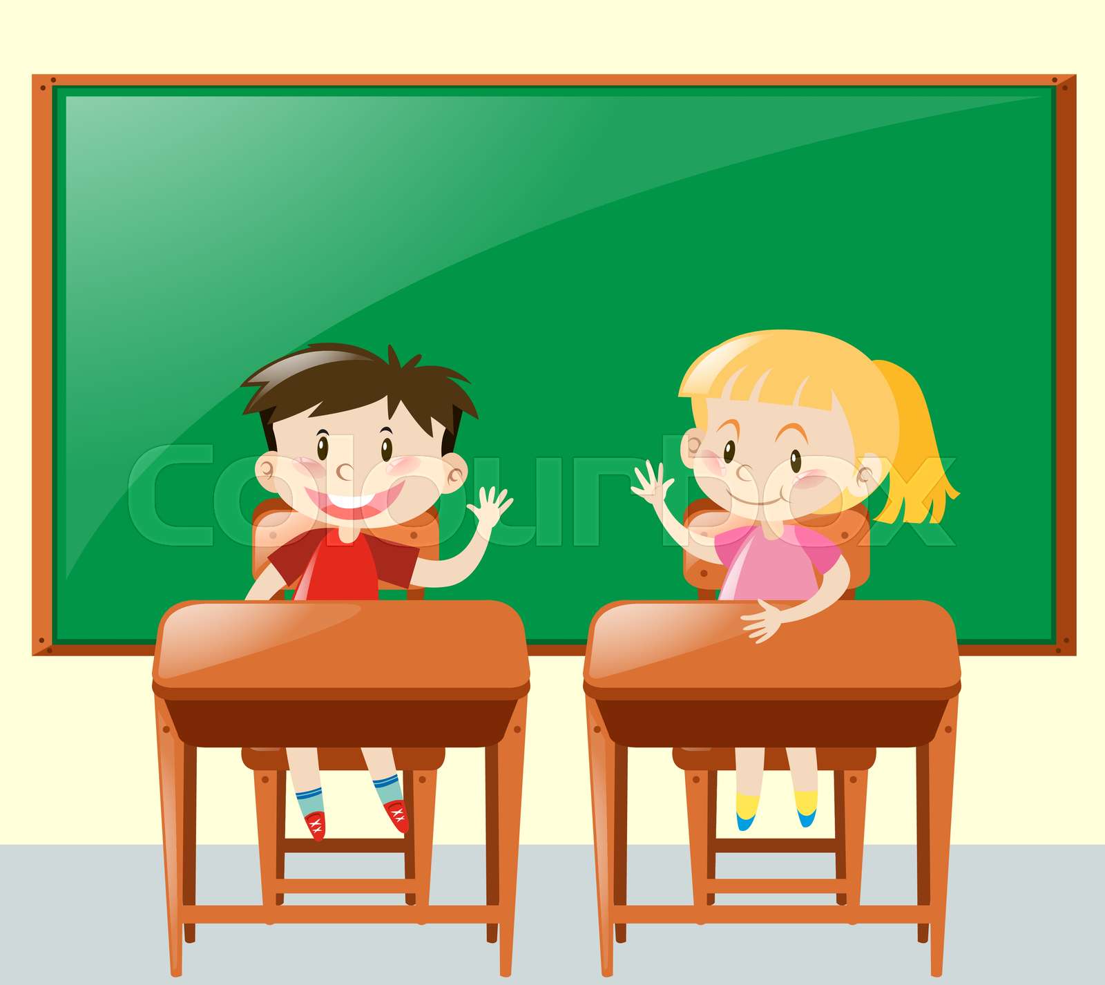 barn, skole, tegning | Stock vektor | Colourbox