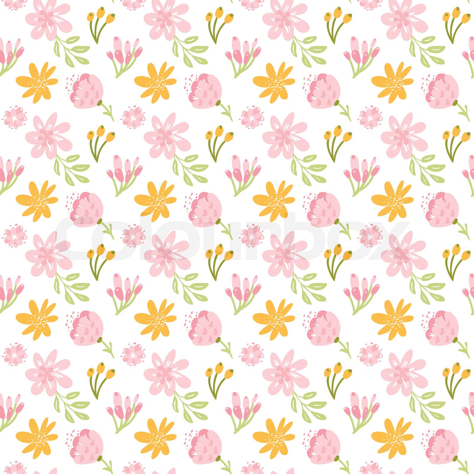 Yellow And Pink Floral Pattern