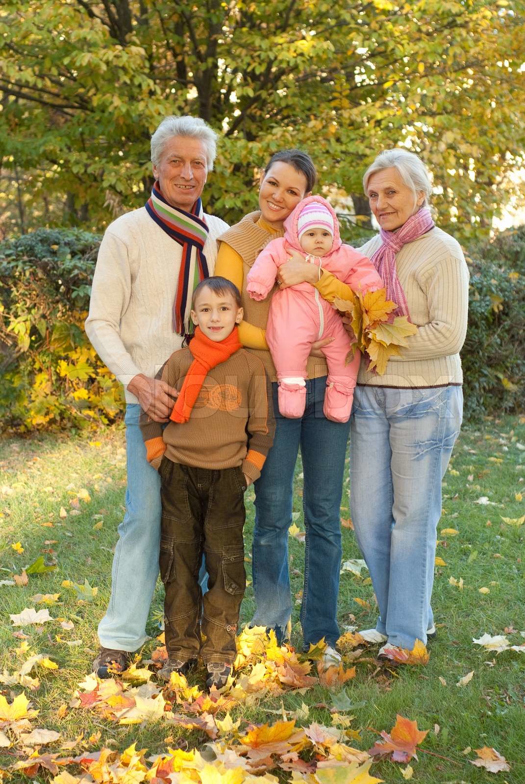 happy family of five | Stock image | Colourbox