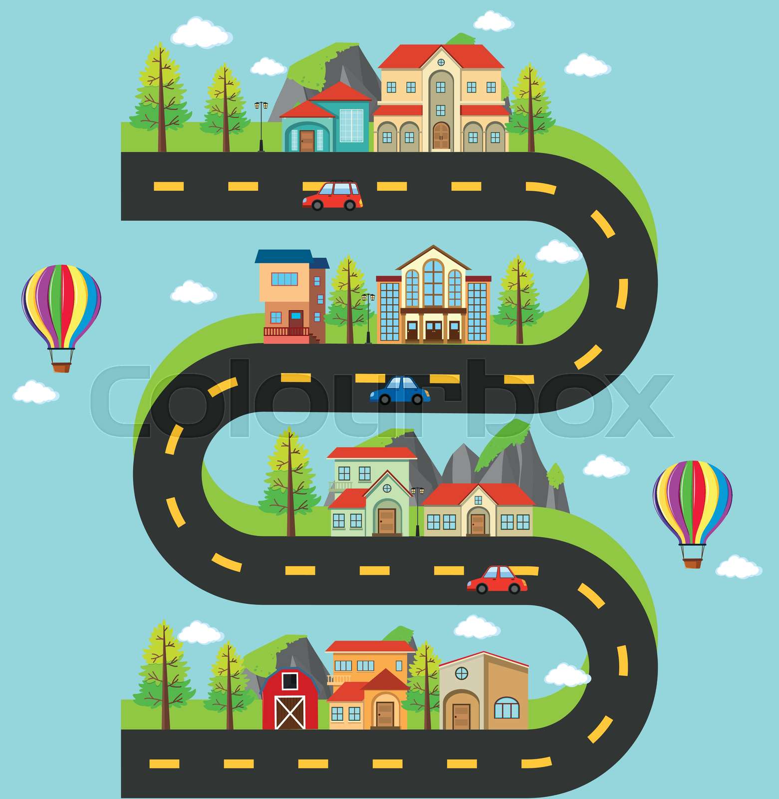 City Road Map Clipart